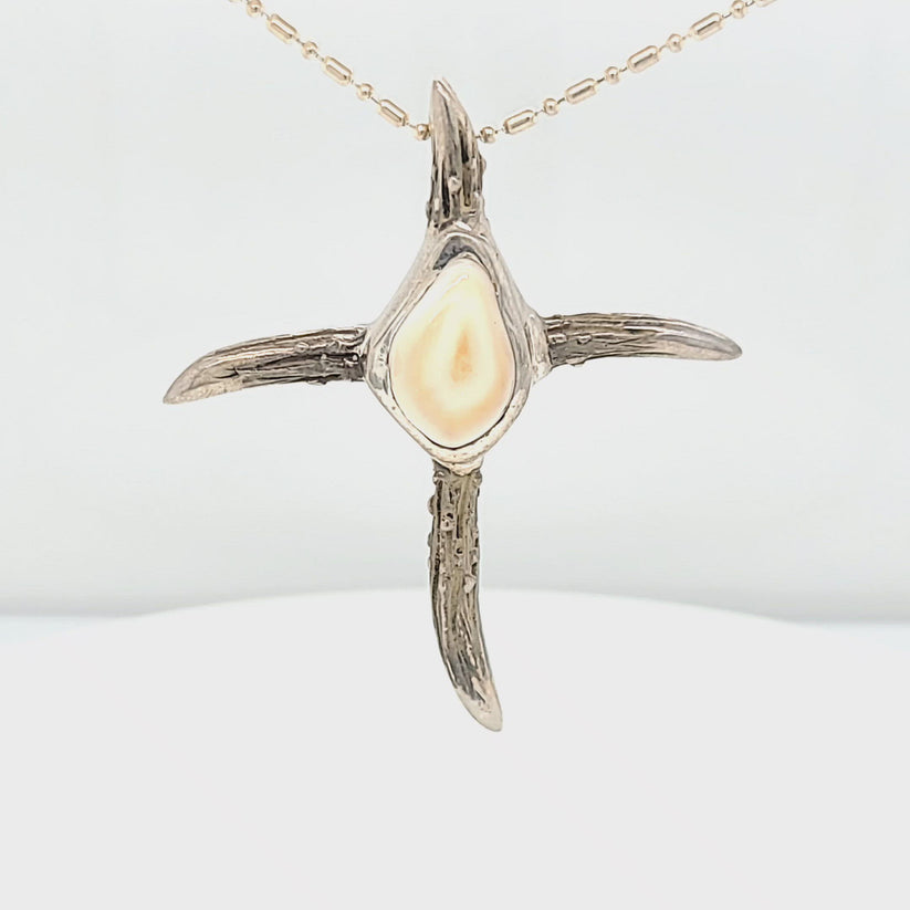Elk Ivory Tooth Antler Style Cross Pendant / Necklace – Park City Jewelers