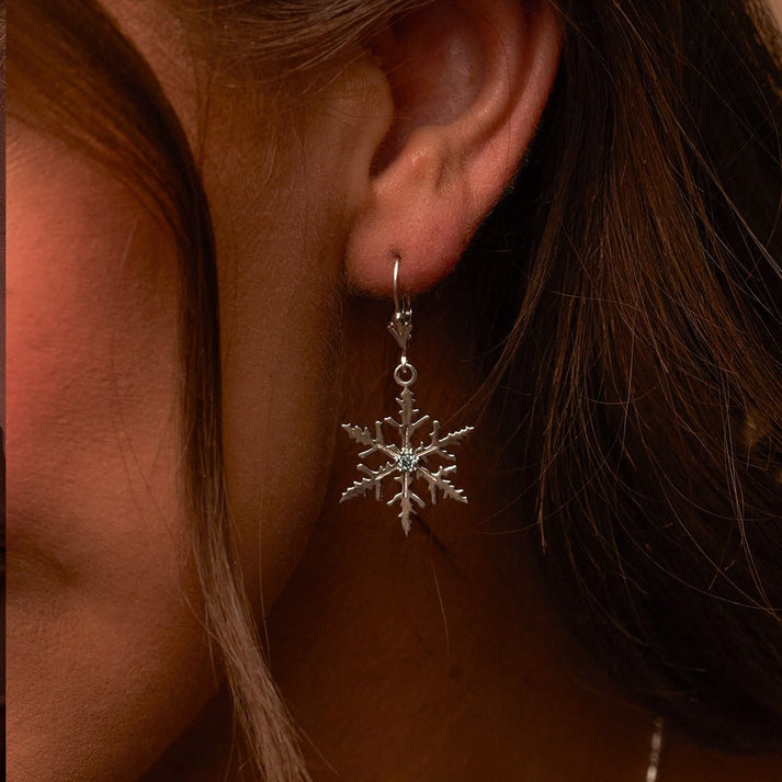 Blue Topaz Snowflake Dangle Earrings – Park City Jewelers